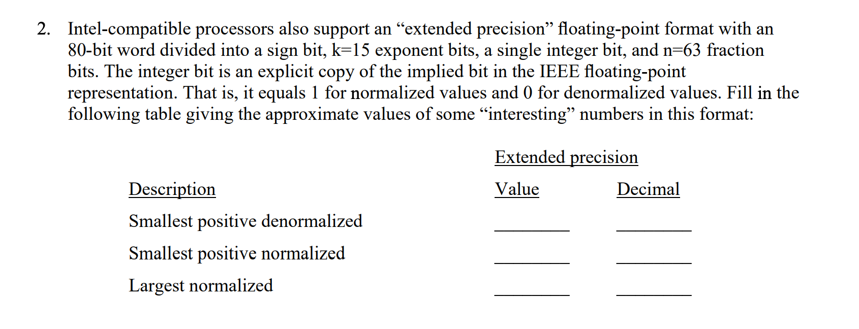 Solved 2. Intel-compatible processors also support an | Chegg.com