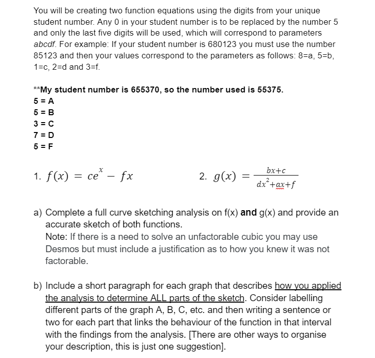 You will be creating two function equations using the | Chegg.com