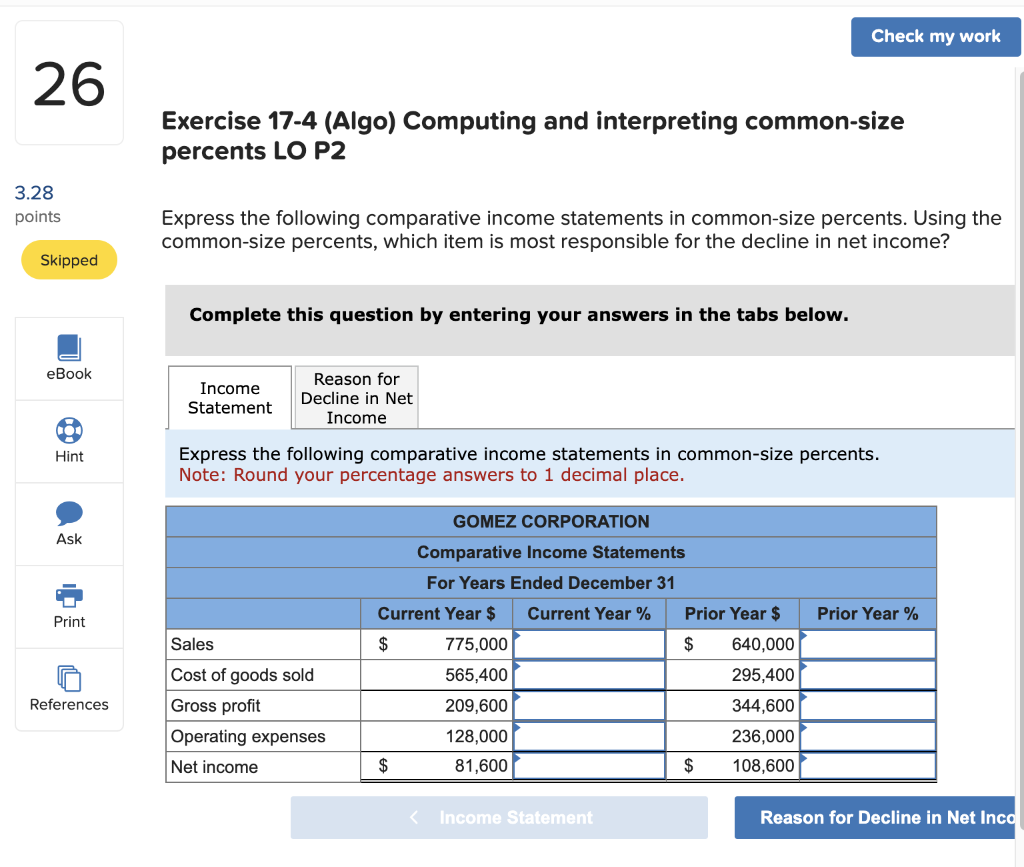 Solved Exercise 17-4 (Algo) Computing and interpreting | Chegg.com Solved Exercise 17-4 (Algo) Computing and interpreting | Chegg.com