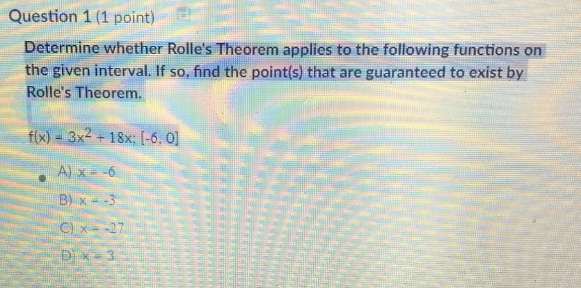 Solved Determine Whether Rolle's Theorem applies to the | Chegg.com