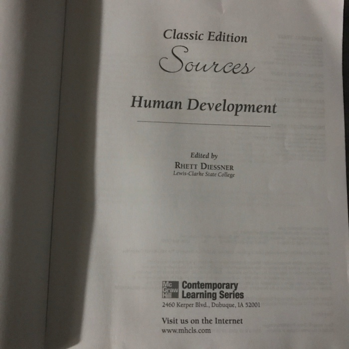Solved CLASSIC EDITION cS Human Development Third Edition | Chegg.com