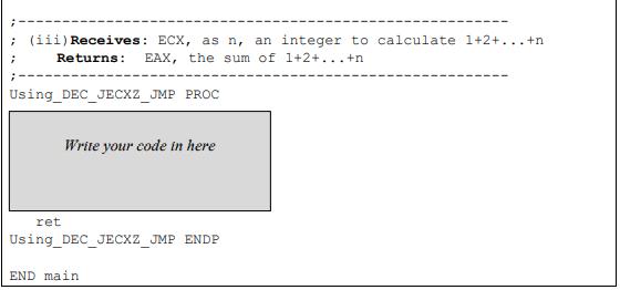 Solved 4. Copy the assembly programming code below. Complete | Chegg.com