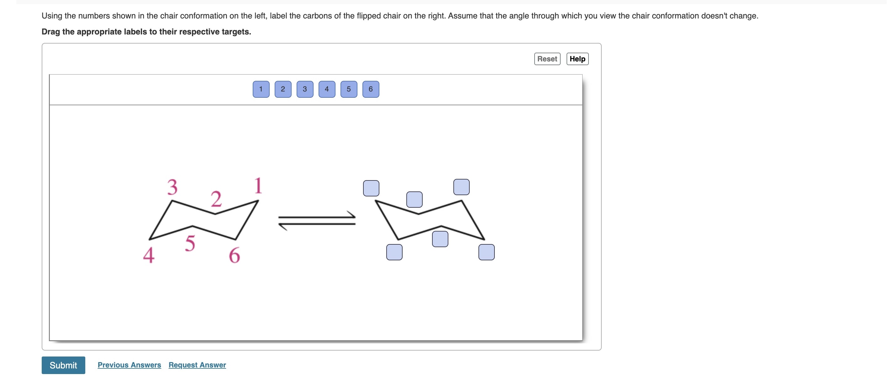 Solved Using the numbers shown in the chair conformation on | Chegg.com