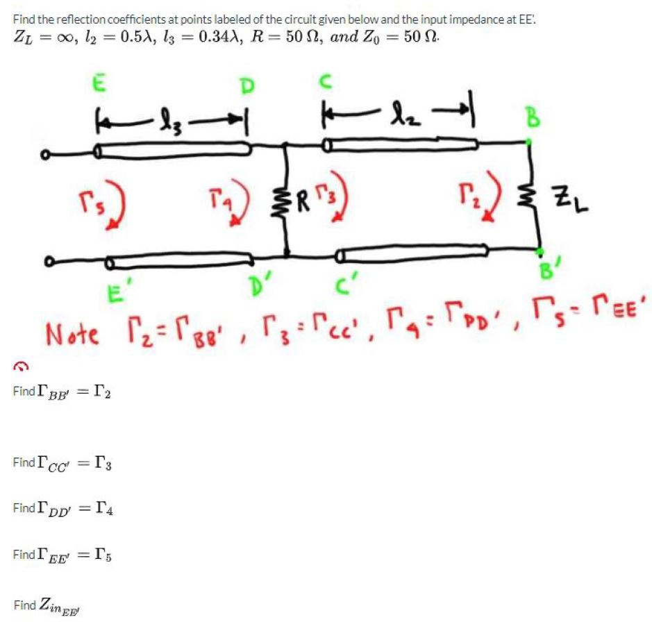 Solved Find the reflection coefficients at points labeled of | Chegg.com