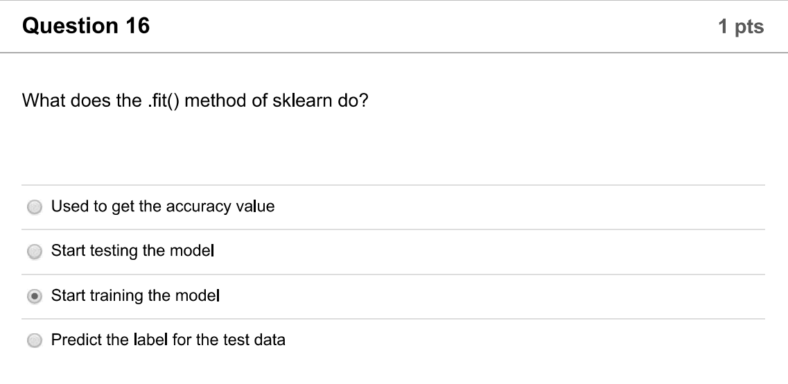 1 pts What does the fit() method of sklearn do? Used | Chegg.com