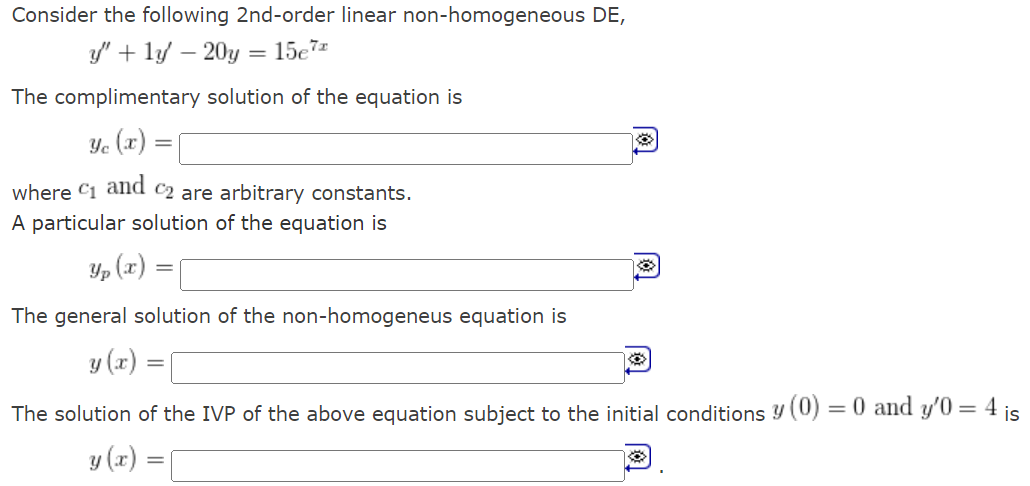 Solved Consider the following 2nd-order linear | Chegg.com