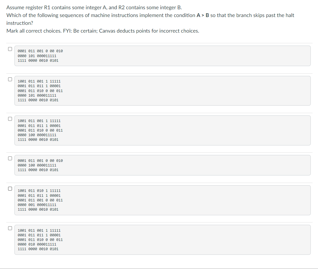 Solved Assume register R1 contains some integer A, and R2 | Chegg.com