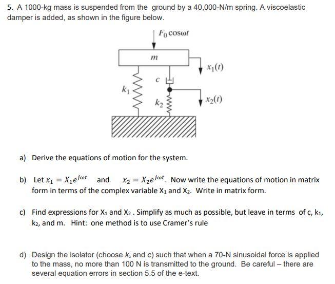 Solved Mechanical Vibrations Question - Solutions on Chegg | Chegg.com