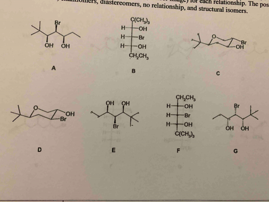 Solved Determine the isomeric relationships between the | Chegg.com