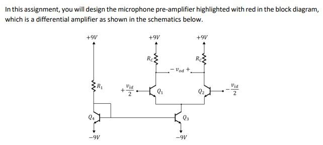 Solved Design the bipolar differential amplifier and the | Chegg.com