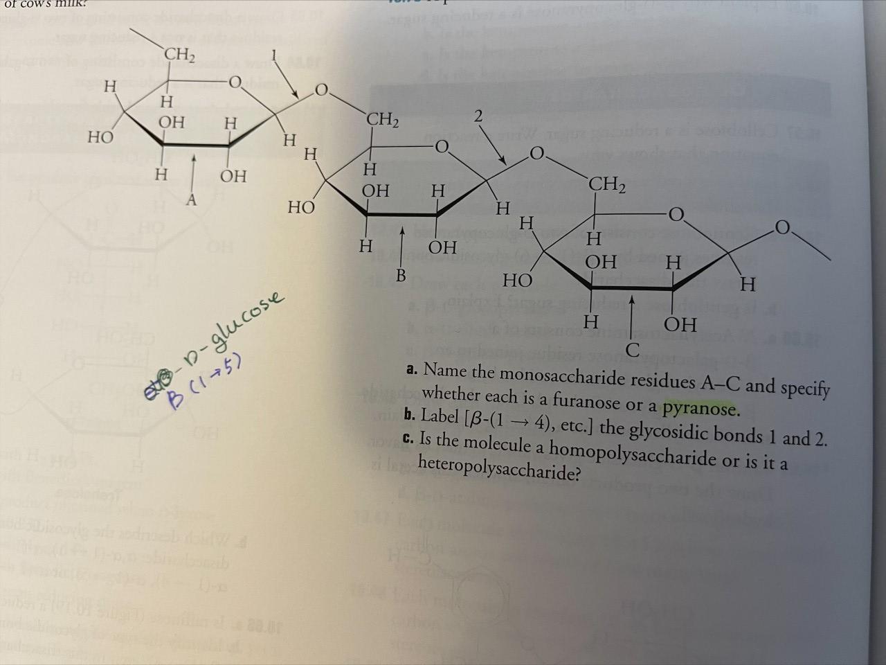 Solved of cows mik. CH2 H O H OH 2 CH2 H HO H H H OH H OH H | Chegg.com