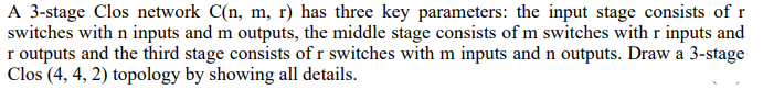 Solved A 3 Stage Clos Network C N M R Has Three Key