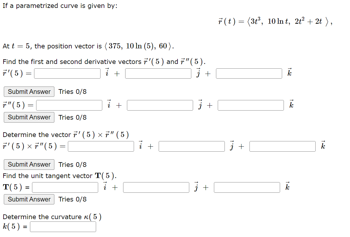 Solved If a parametrized curve is given by: | Chegg.com