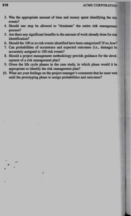 Solved Acme Corporation BACKGROUND Acme Corporation embarked | Chegg.com