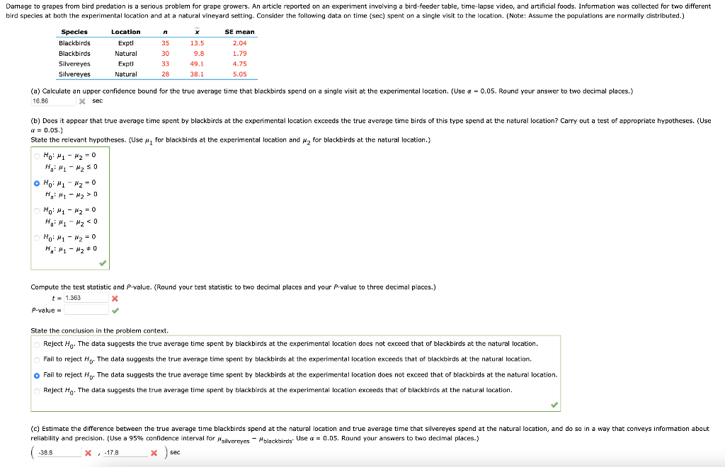 Solved Damage to grapes from bird predation is a serious | Chegg.com