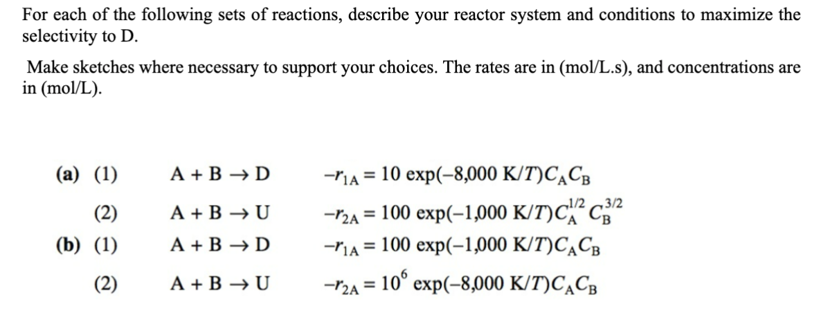 Solved For each of the following sets of reactions, describe | Chegg.com