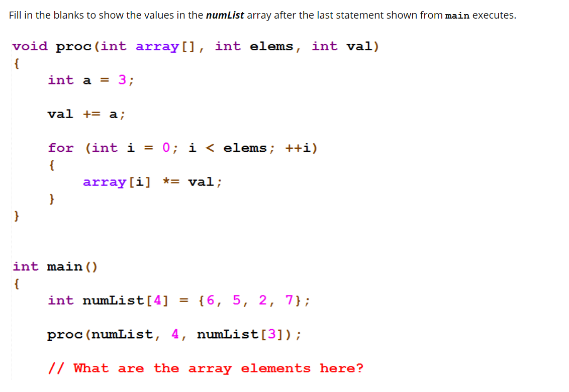 Solved C++ numList sub 0 = numList sub 1 = numList sub | Chegg.com