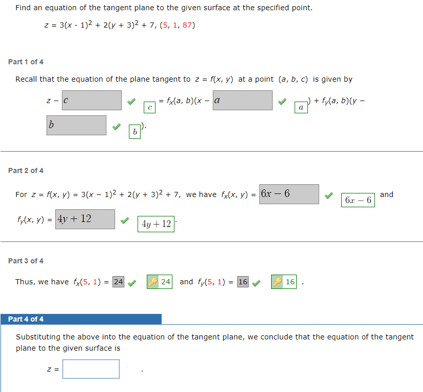 Solved Find An Equation Of The Tangent Plane To The Given