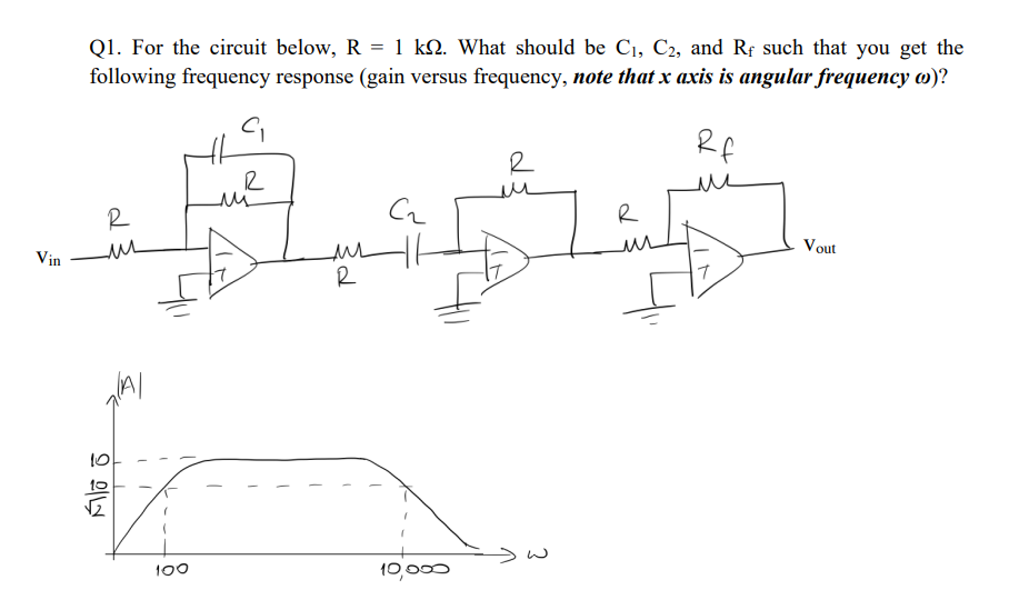 Solved Q1. For the circuit below, R=1kΩ. What should be | Chegg.com
