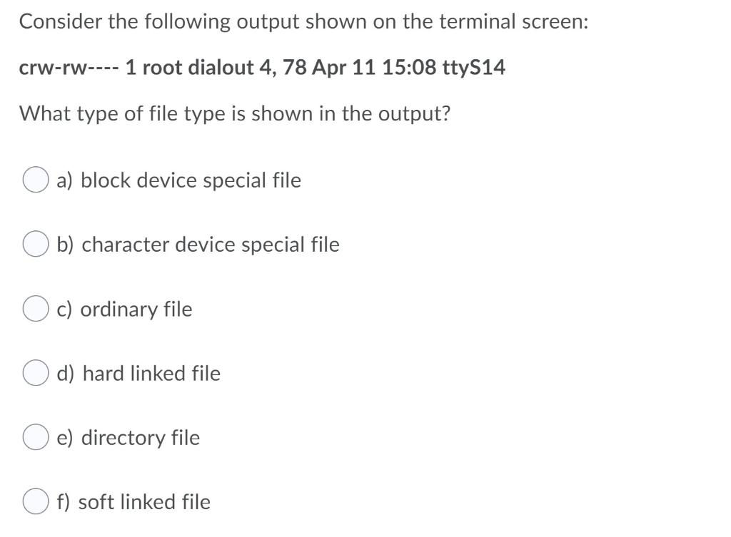 Solved Consider the following output shown on the terminal | Chegg.com