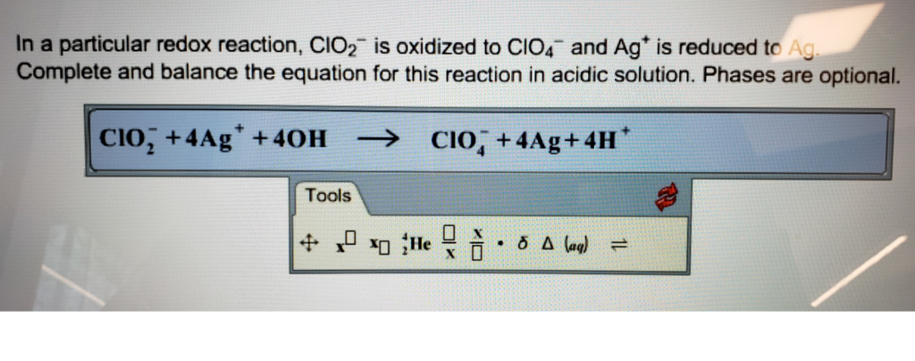 Solved In a particular redox reaction, ClO2 is oxidized to | Chegg.com