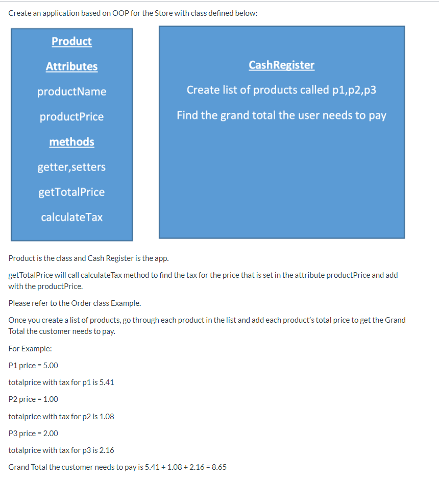 Solved Create an application based on OOP for the Store with | Chegg.com
