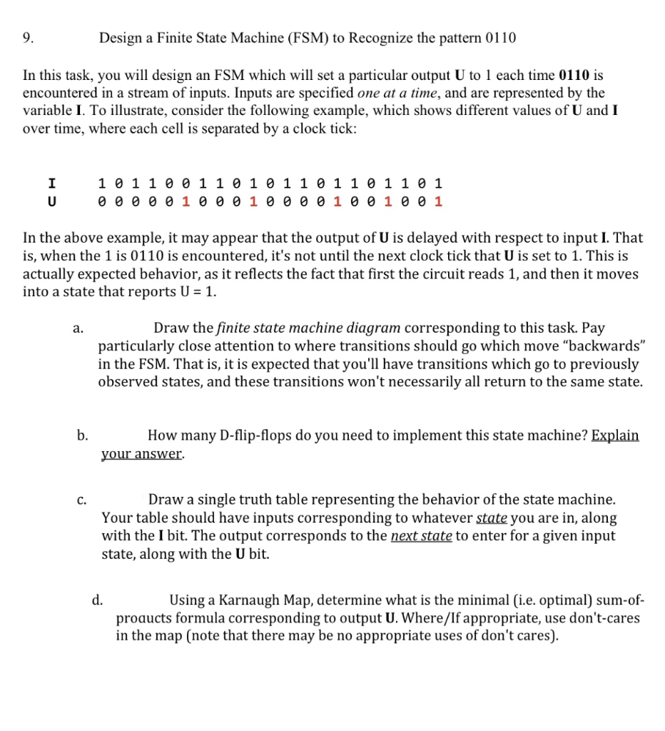 Solved 9 Design A Finite State Machine Fsm To Recognize 