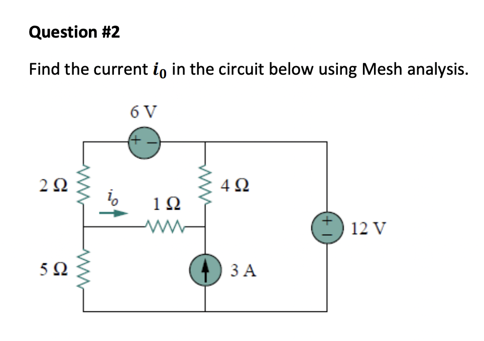 Solved Find the current i0 in the circuit below using Mesh | Chegg.com