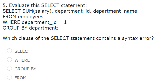 Solved 1. To control the order of rows returned using SET | Chegg.com