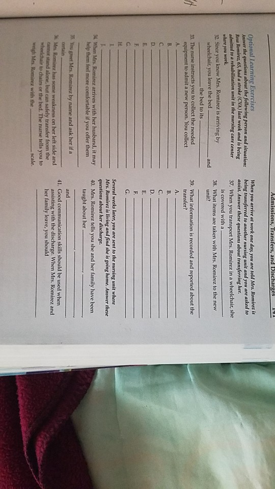 Solved Admissions, Transfers, and Discharges Optional | Chegg.com