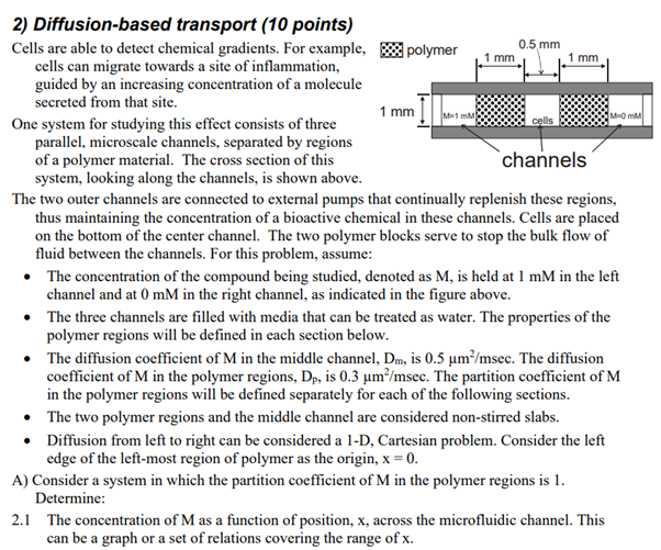 Solved 2) ﻿Diffusion-based transport (10 ﻿points)Cells are | Chegg.com
