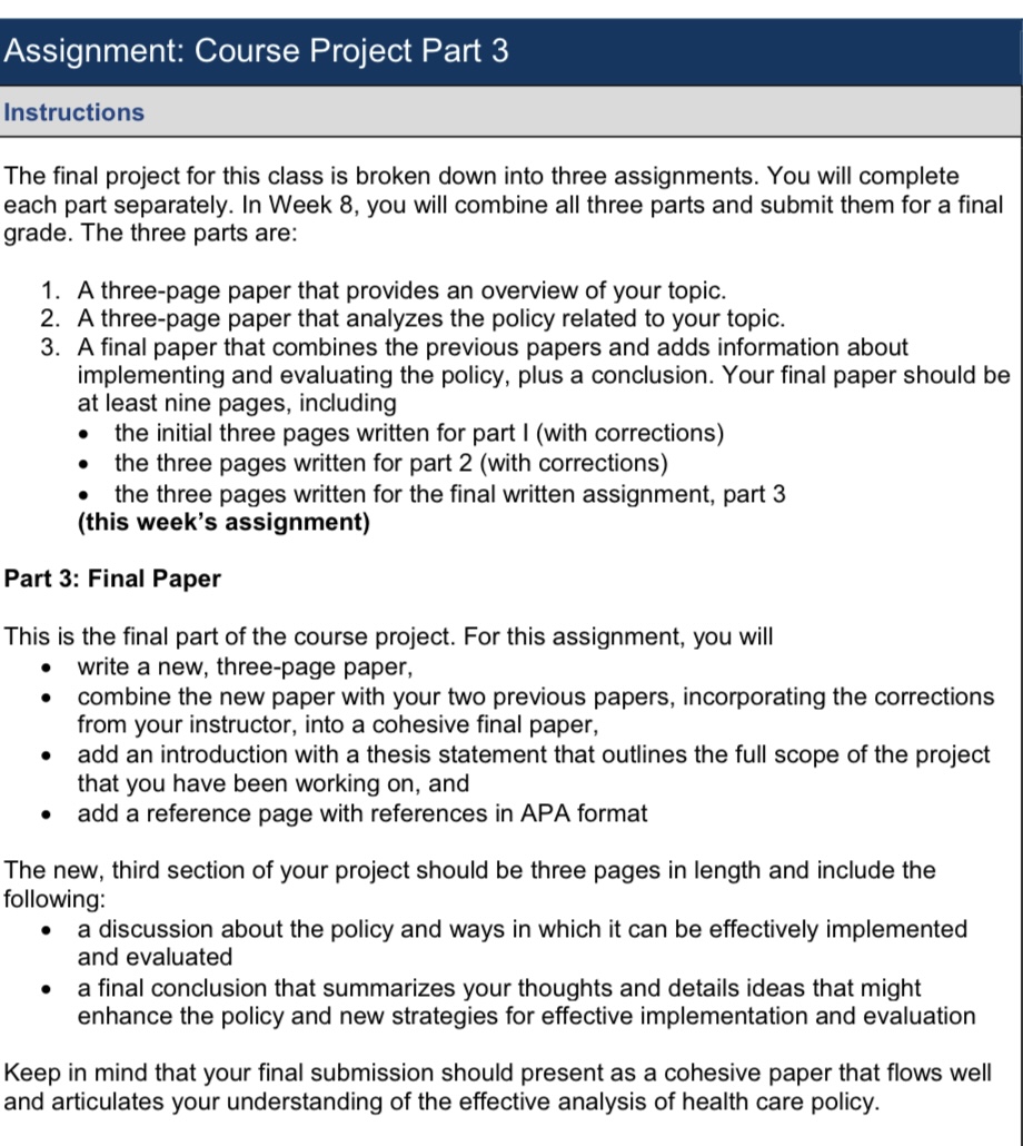 Solved InstructionsThe final project for this class is | Chegg.com