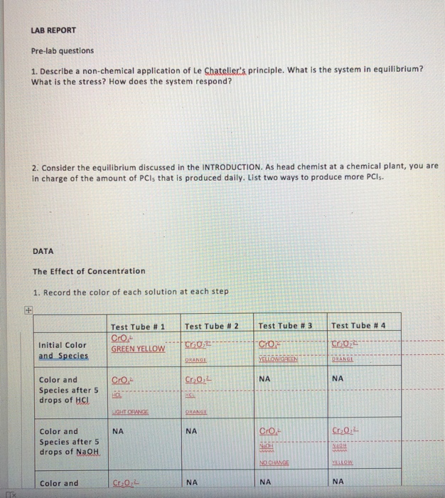 Solved LAB REPORT Pre-lab questions 1. Describe a | Chegg.com
