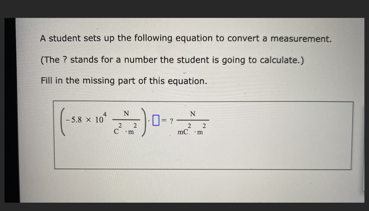 Solved A student sets up the following equation to convert a | Chegg.com