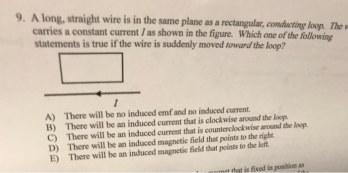 Solved: 9. A Long, Straight Wire Is In The Same Plane As A... | Chegg.com