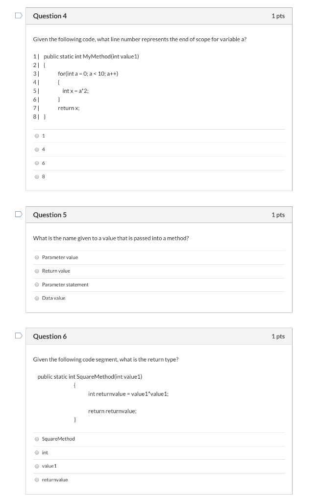 Solved Question 4 1 pts Given the following code, what line | Chegg.com