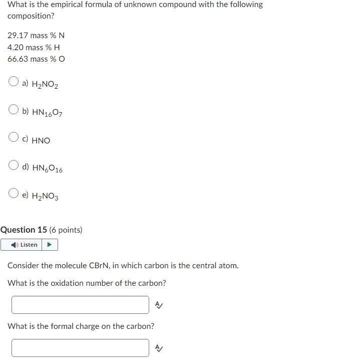 Solved What is the empirical formula of unknown compound | Chegg.com