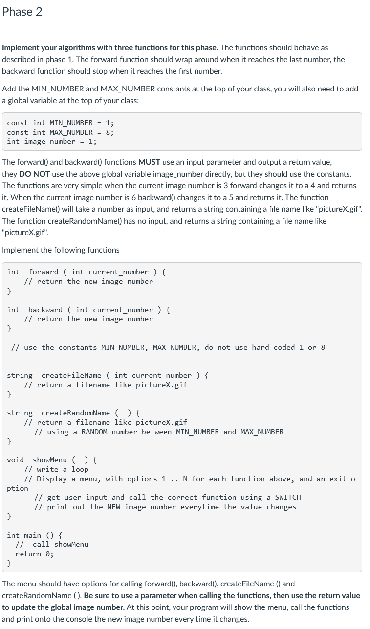 Solved Phase 2 Implement your algorithms with three | Chegg.com