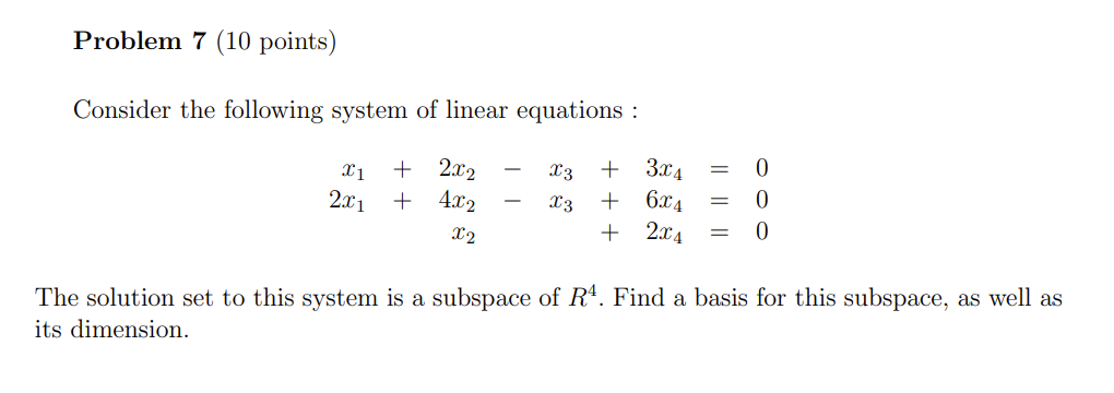 Solved Consider the following system of linear equations : | Chegg.com