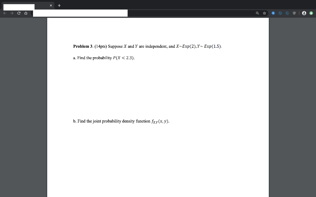 Solved Problem 3. (14pts) Suppose X and Y are independent, | Chegg.com