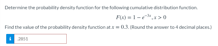 Solved Determine the probability density function for the | Chegg.com