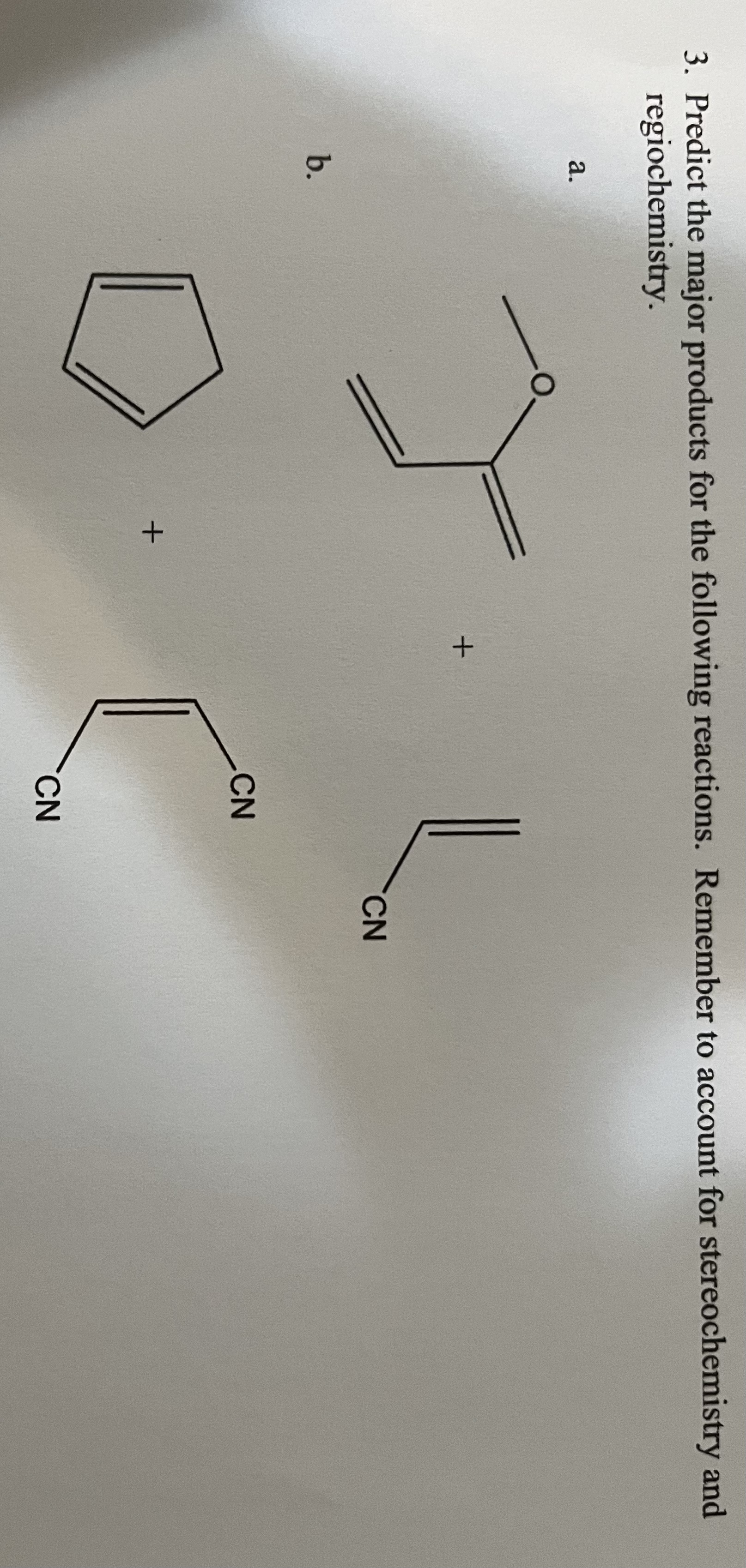 Solved 3. Predict the major products for the following | Chegg.com
