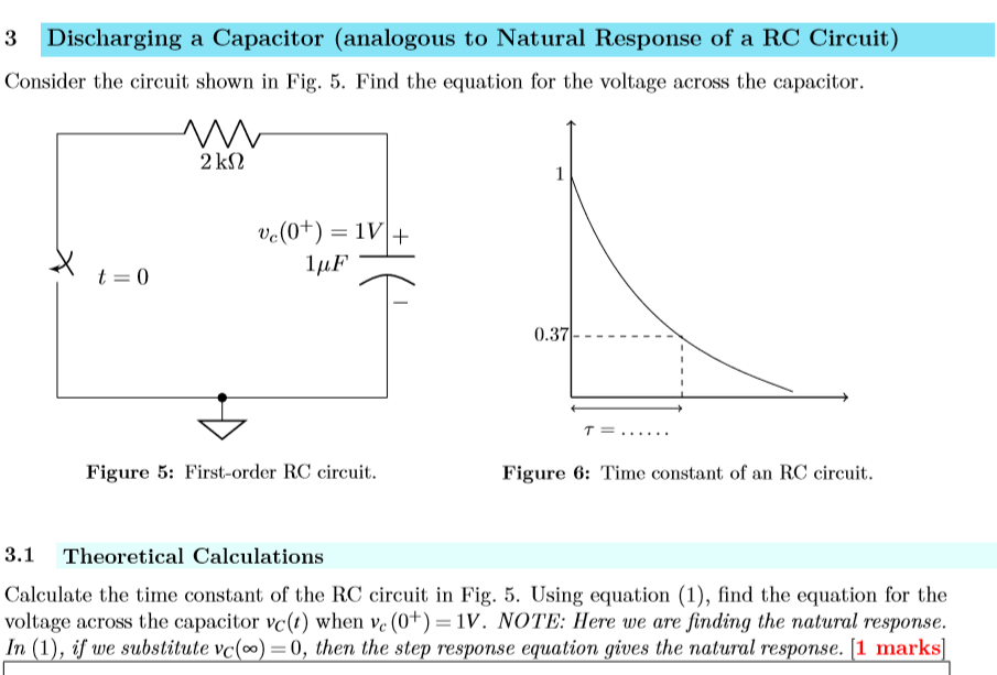 Solved 2 Charging a Capacitor (analogous to Step Response of | Chegg.com