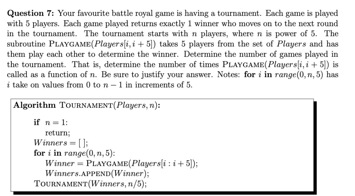 Solved Question 7: Your favourite battle royal game is | Chegg.com