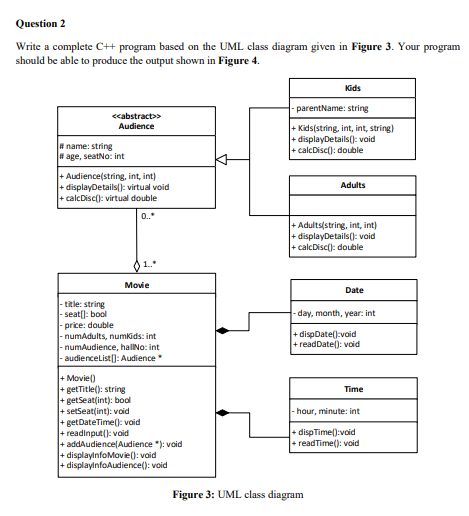 Solved Question 2 Write a complete C++ program based on the | Chegg.com
