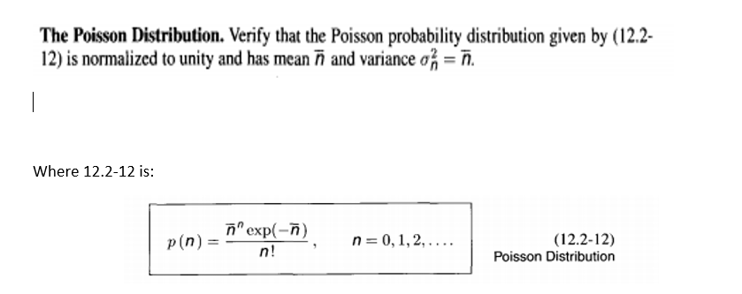 Solved The Poisson Distribution. Verify that the Poisson | Chegg.com