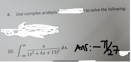 Solved Solve the following question using complex analysis | Chegg.com