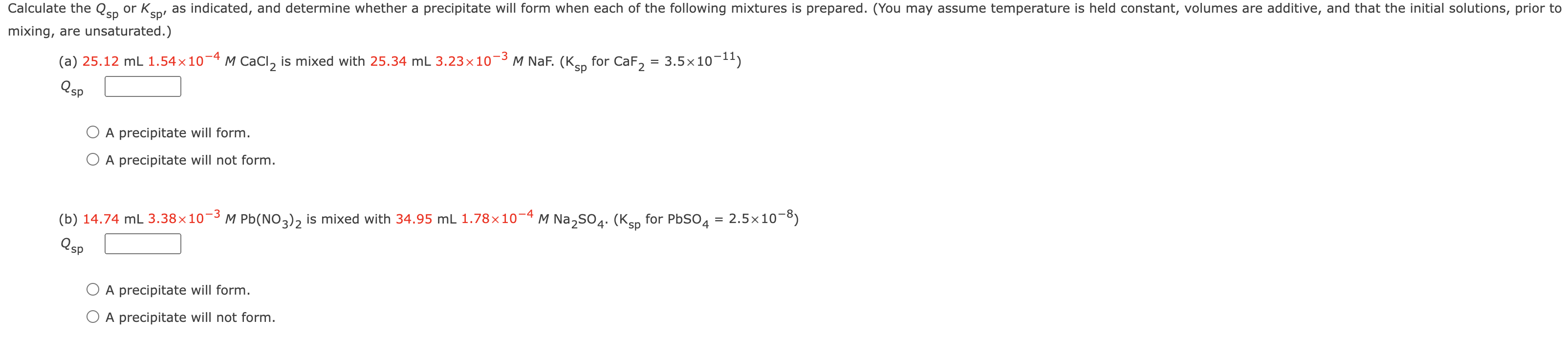 Solved mixing, are unsaturated.25.12mL1.54×10-4MCaCl2 is | Chegg.com