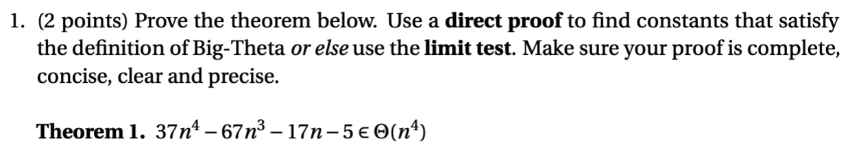 Solved 1. (2 points) Prove the theorem below. Use a direct | Chegg.com