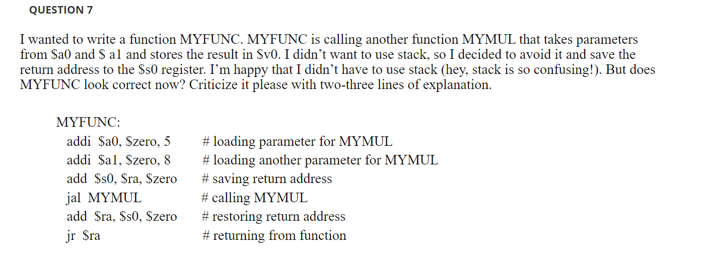 Solved Question 7 I Wanted To Write A Function Myfunc